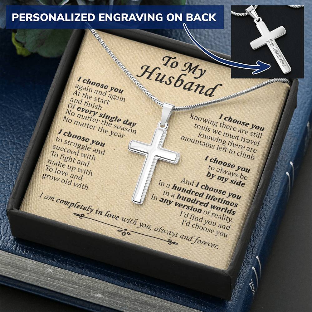 For Husband - The Start And Finish - Cross Customize Engraved Cross Ne ...