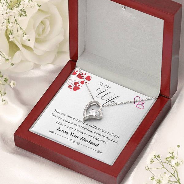To My Wife Once In A Lifetime Heart Necklace 1 Forever Love Necklace ...