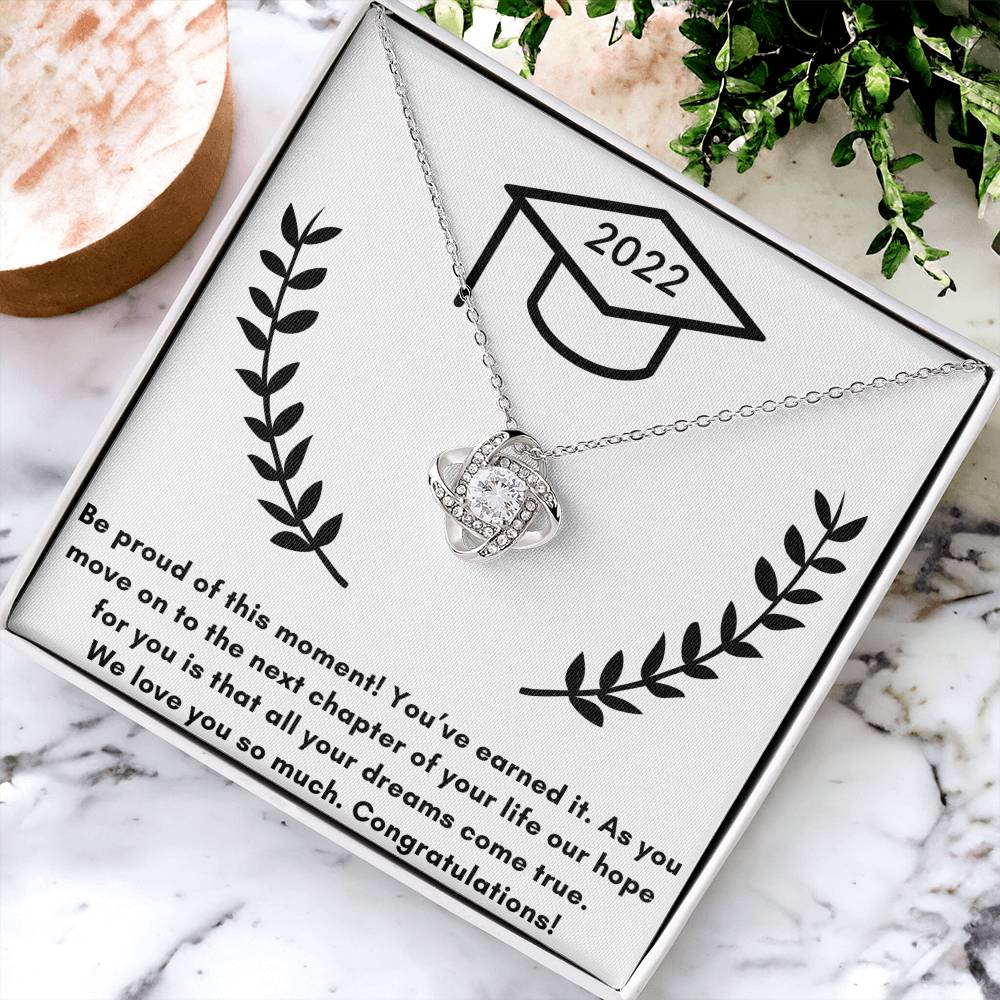 Graduation Love P Love Knot Necklace – Heartstring Treasures