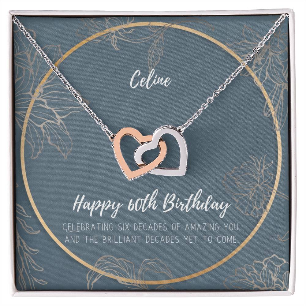 60Th Birthday Interlocking Hearts Necklace – Heartstring Treasures